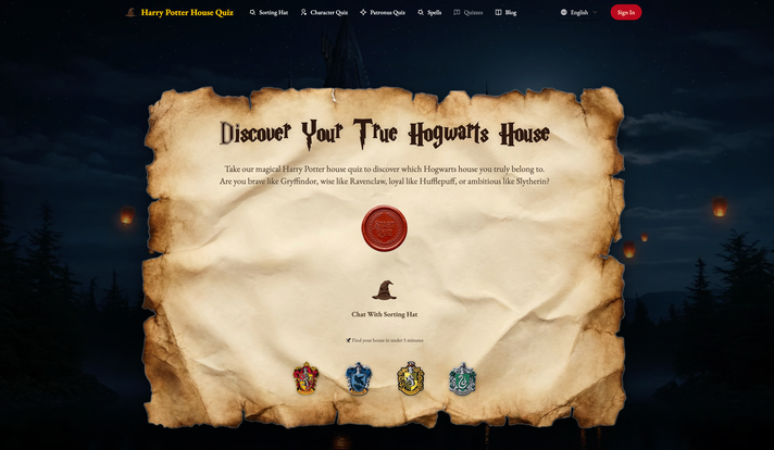 Free Harry Potter House Quiz | Find Your Real Hogwarts House